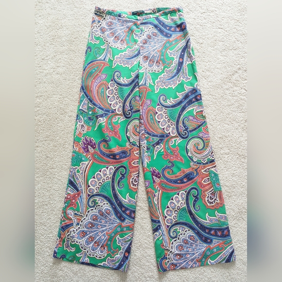 Lauren Ralph Lauren | Pants & Jumpsuits | Lauren Ralph Lauren Gree Blue Wide Leg Lounge Pants ...